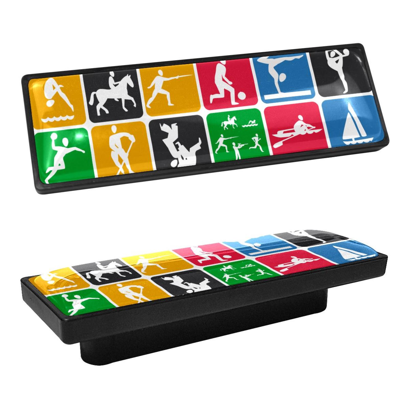 4 Pcs Rectangle Cabinet Handle Cupboard Knob Drawer Pulls Handle Sport ...