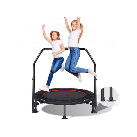 Toncur 40" Foldable Mini Trampoline with Safety Handrail Exercise ...