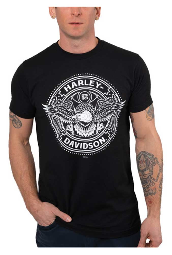Harley-Davidson Men's Eagle Badge Crew-Neck Short Sleeve Cotton T-Shirt (3XL), Harley Davidson ...
