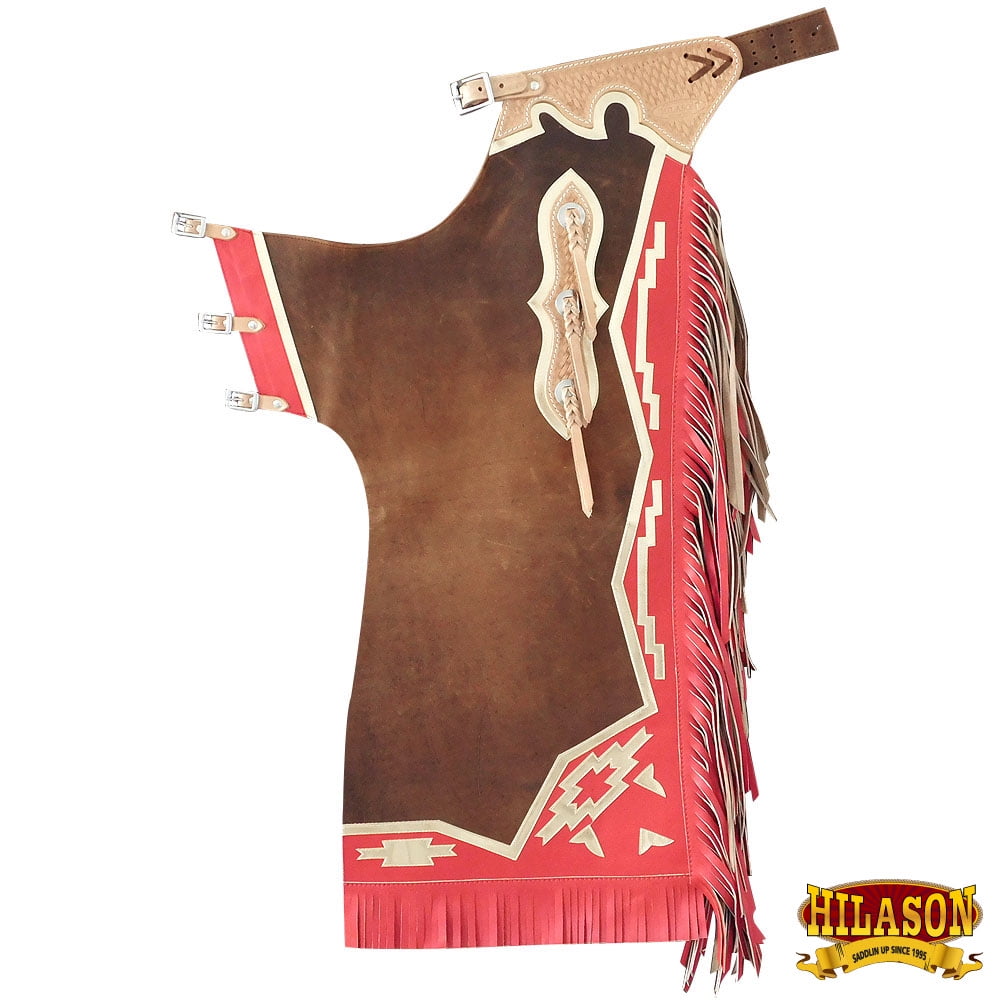 Hilason Pro Rodeo Bull Riding Chaps Smooth Genuine Leather Western ...