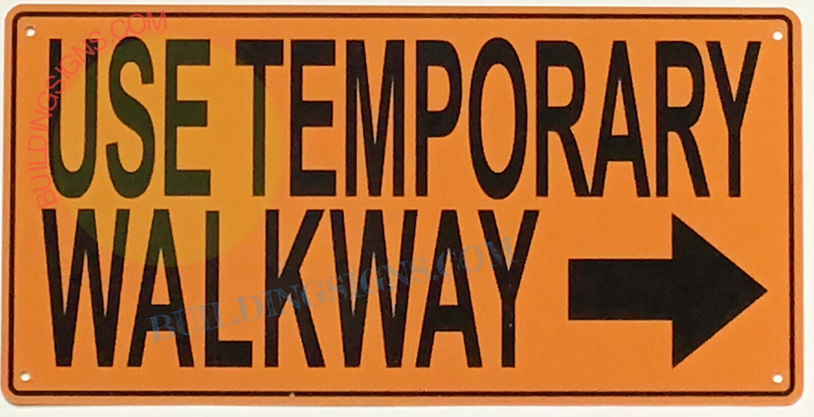 USE TEMPORARY WALKWAY LEFT ARROW SIGN (6X12,Orange,Aluminum) -ref21022 ...