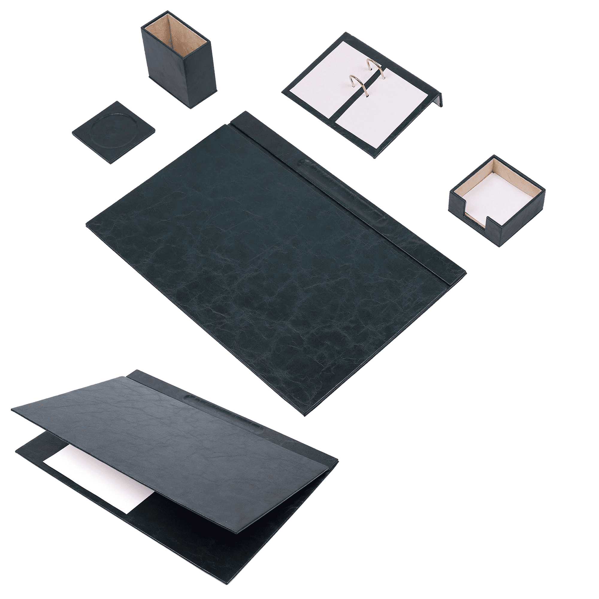 Leather Desk Set-5 Accessories-Desk Organizer-Office Desk Accessories ...