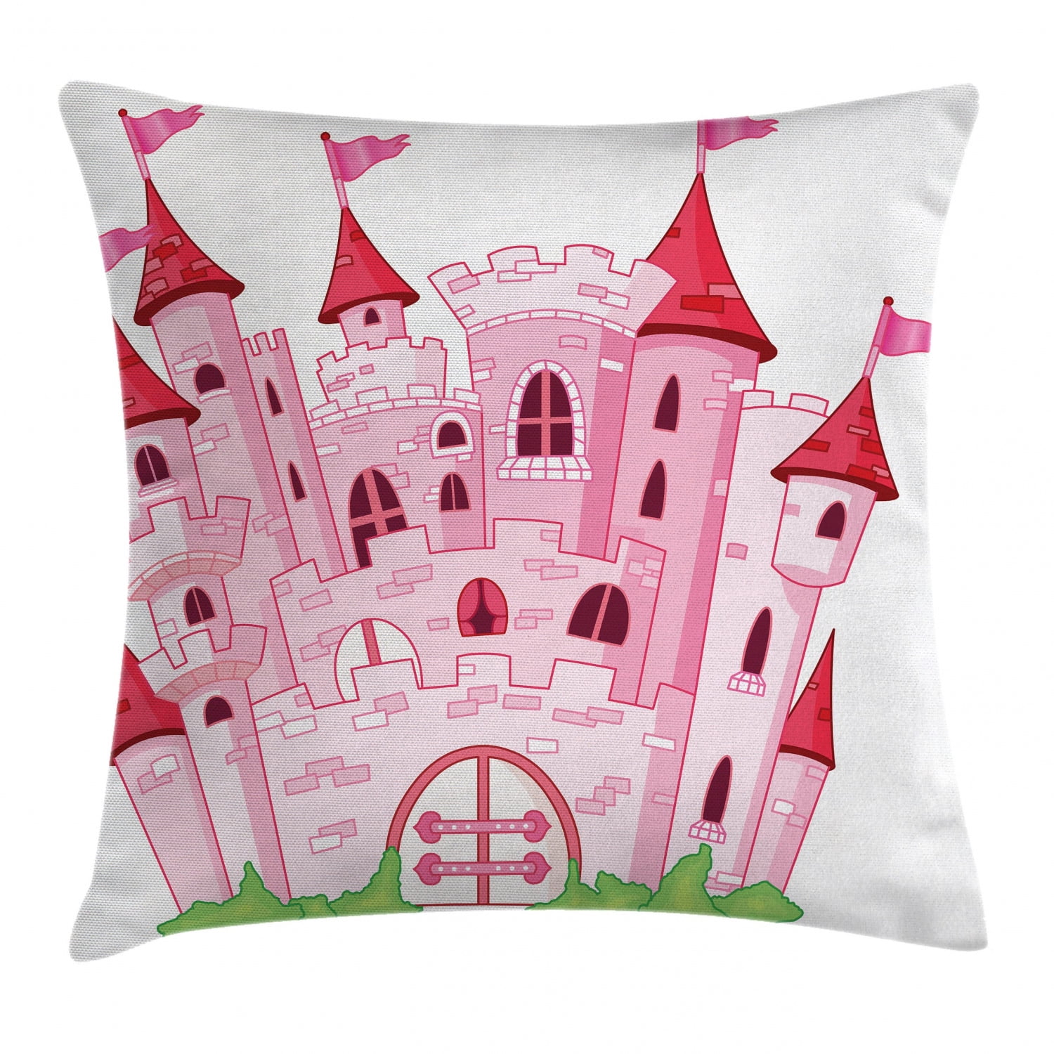 Fantasy Throw Pillow Cushion Cover, Princess Castle Cute Fairy Tale ...