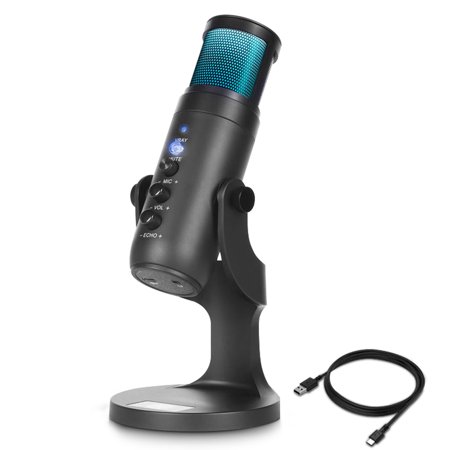 Microphone RGB Dynamic Light Condenser Microphone Type-c Dynamic Light ...
