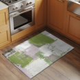 Area Rug 2x3ft Green Color Block Gray Gradient Area Rugs Washable Low ...