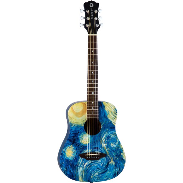Luna Guitars Safari Starry Night Spruce Top Acoustic Guitar ...