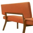 Channell Wood Dining Bench in Walnut Finish with Orange Fabric ...