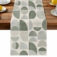 Abstract Semicircles Dining Table Runner, Boho Art Modern Sage Green ...