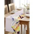 Burlap Table Runner 120 Inches Long, Snow Mountain Oil Painting Art Non ...
