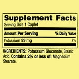 Spring Valley Potassium Heart Health Dietary Supplement Caplets, 99 mg ...
