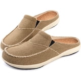 SLACK FOOTWEAR Men's Slip On Slippers, Canvas, Anti-Skid Rubber Sole ...