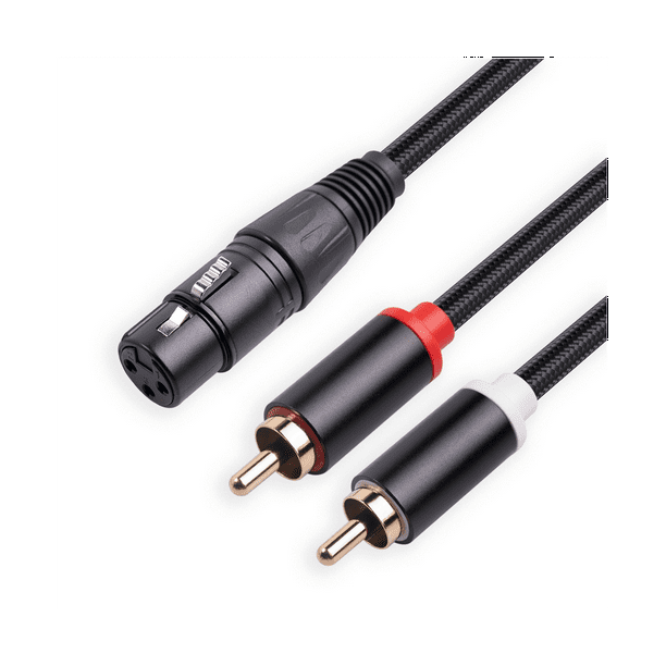 3 Pin XLR Female to Dual RCA Male Y Splitter Cable,Mixer Amplifier ...