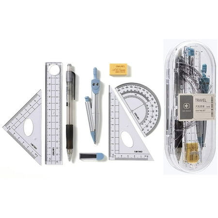 8 Pieces Math Geometry Kit Set Student Supplies,Includes Rulers ...