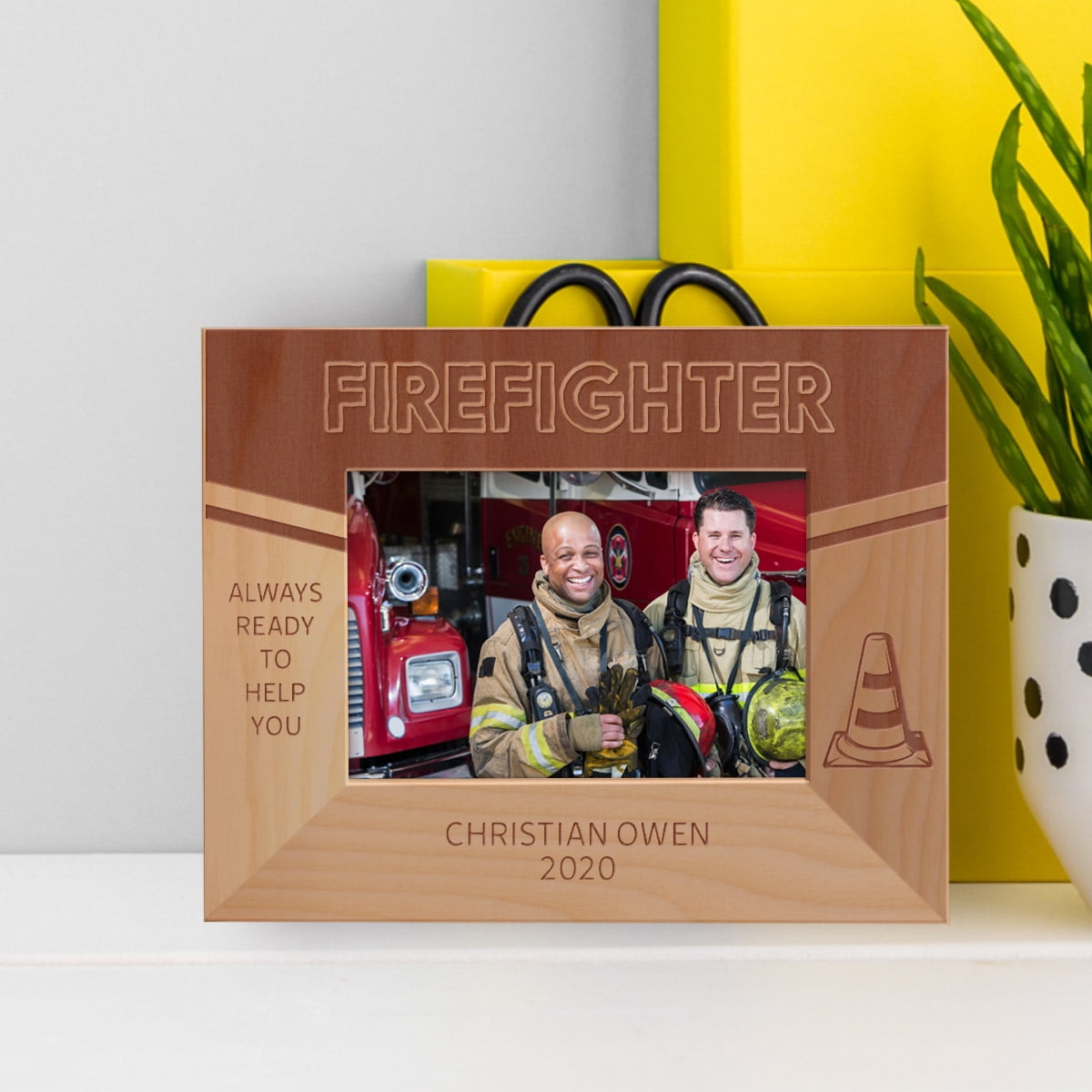 Firefighter Always Ready To Help You Personalized Wooden Frame-5" x 3 1 ...