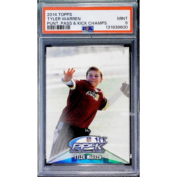 2014 Topps Punt, Pass & Kick Champions Tyler Warren PSA 9 Mint RC ...