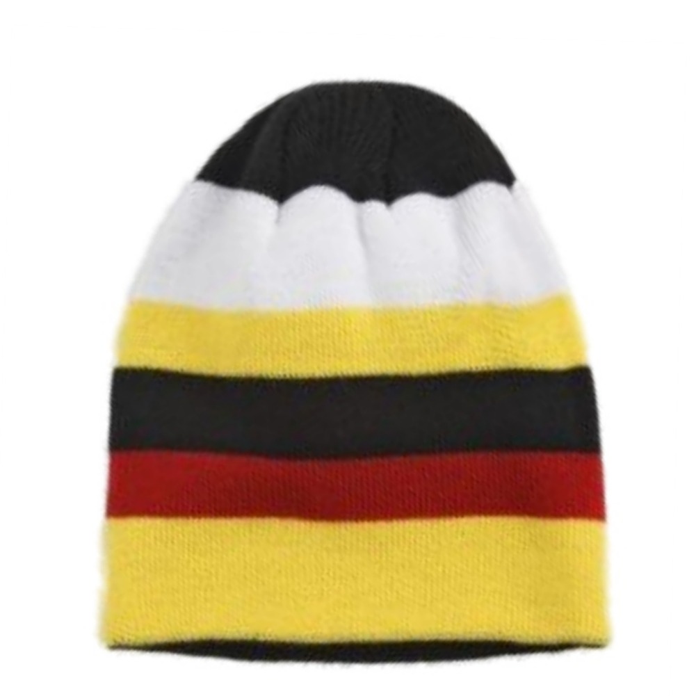 Aquarius Boys Colorful Knit Stripes Beanie Yellow Red Stripe Stocking ...
