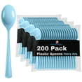 Exquisite Disposable Spoons - 200 Light Blue Plastic Spoons - Blue ...