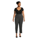 Just My Size by Hanes Women's Plus Tummy Control Dress Pants, Sizes 0X ...