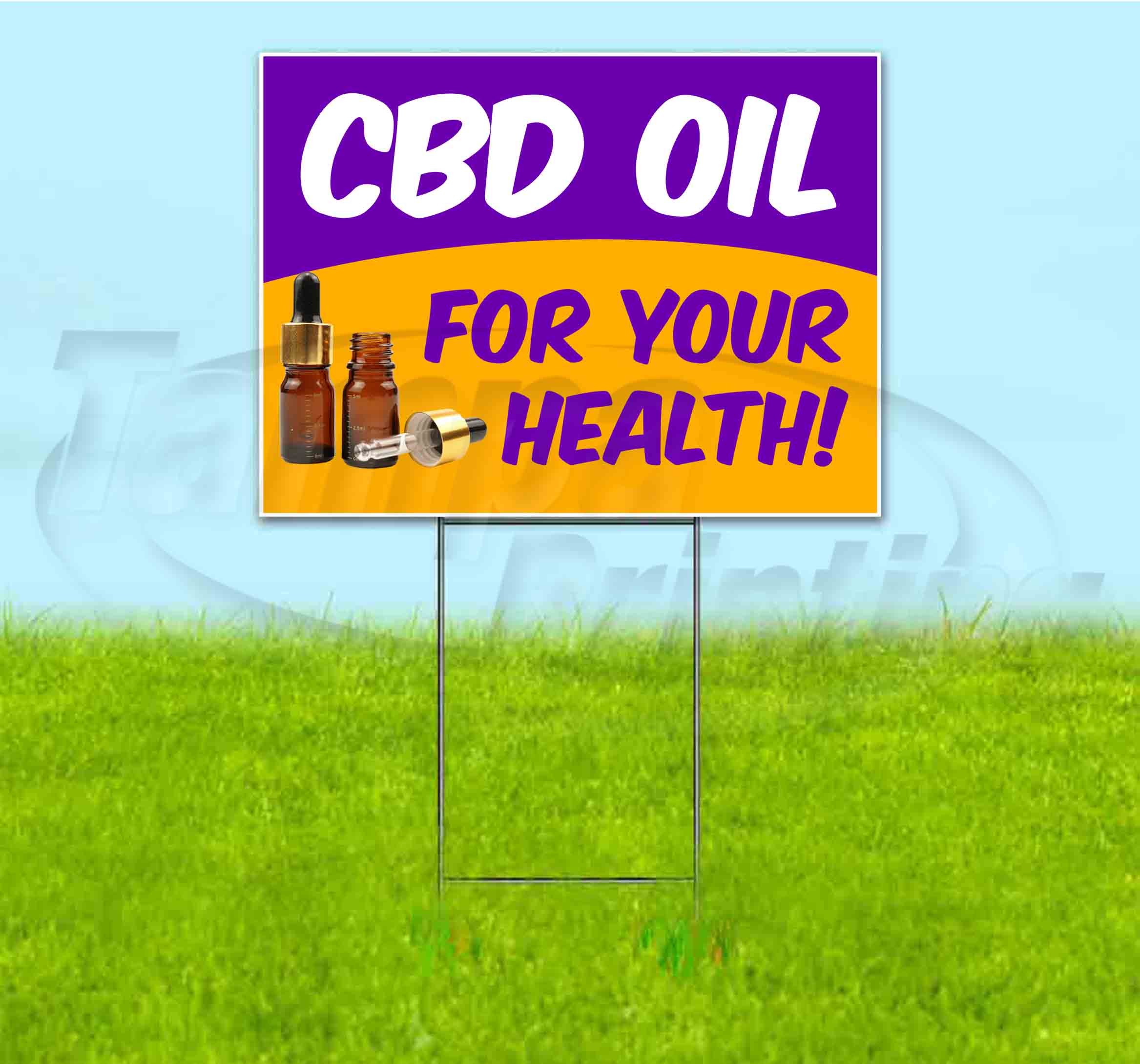 Cbd Oil For Your Health (18" x 24") Yard Sign, Includes Metal Step ...