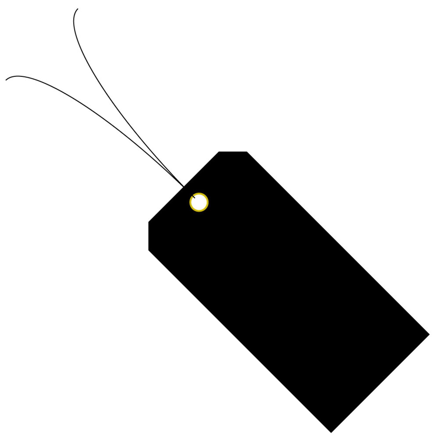 2 x 4 Black Waterproof 15mil Plastic Tags (Wired) (50 per order ...