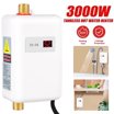 3500W Electric Tankless Water Heater with Bathroom Shower Head Set, Instant Hot Bath System ...