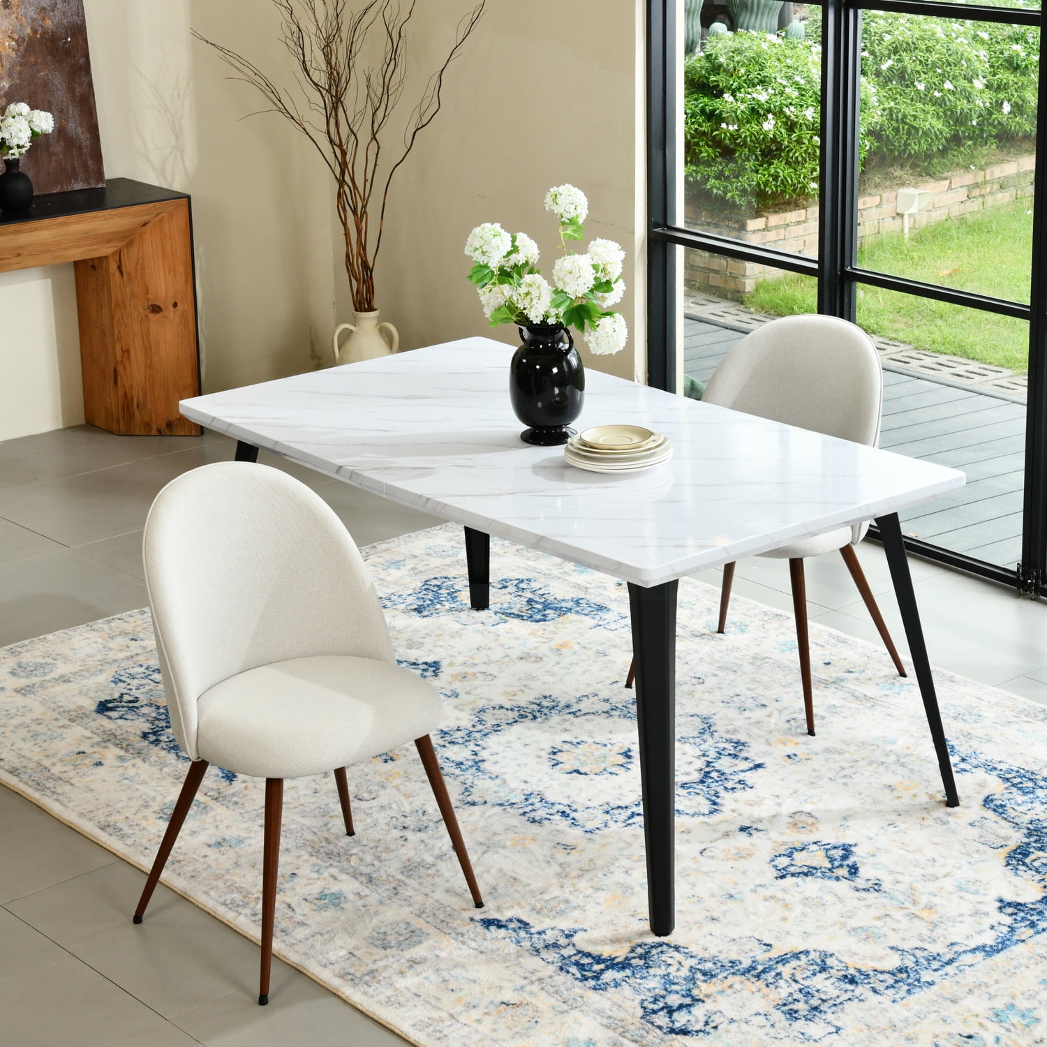 Click here for Homy Casa Set Of 2 Armless Dining Chairs With Curv... prices