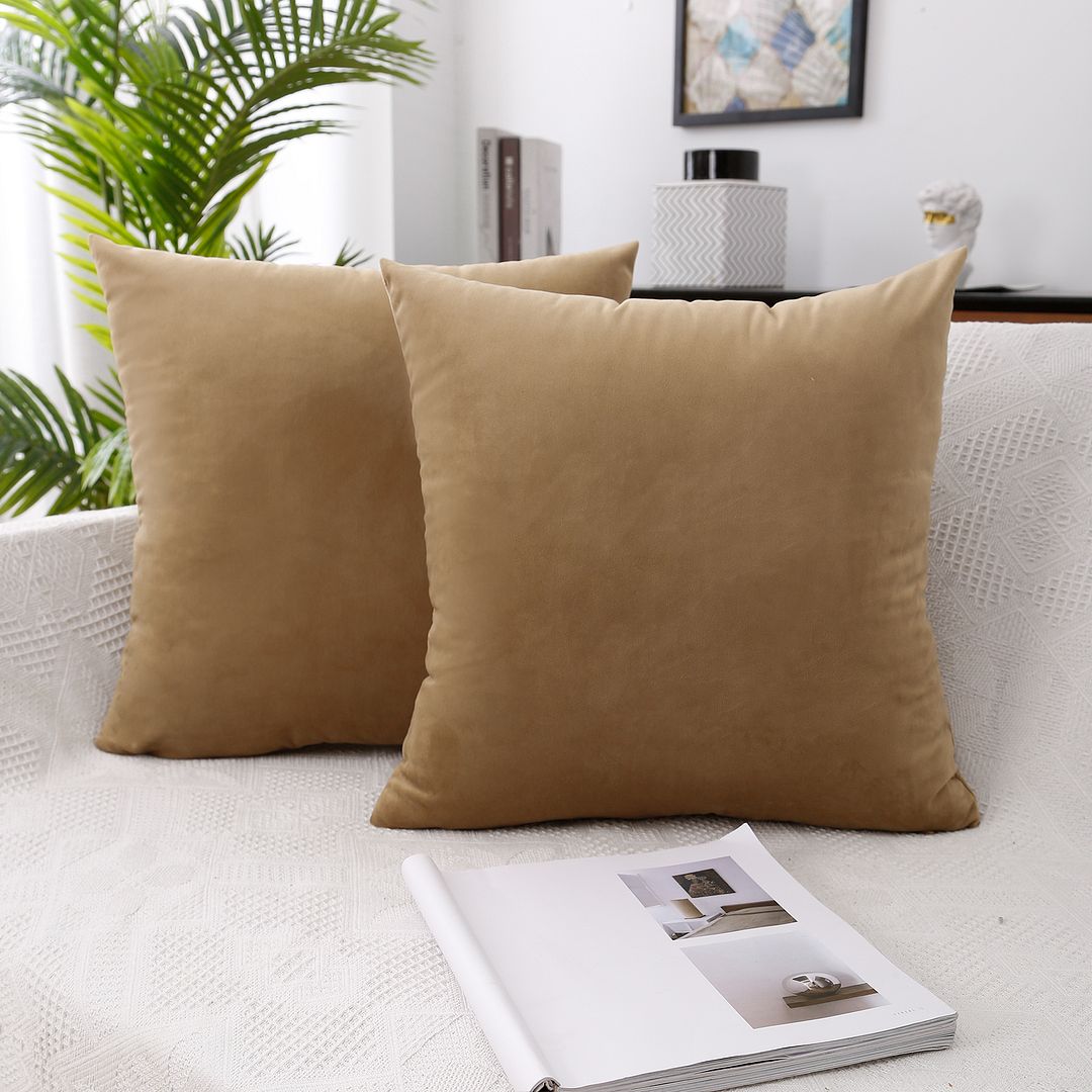 18" x 18" Solid Color Velvet Throw Pillow Cover Super Luxury Soft ...