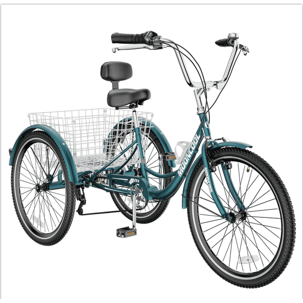 Mooncool Adult Tricycle, 20/24/26 inch 7 Speed, Three Wheel Bicycle for ...