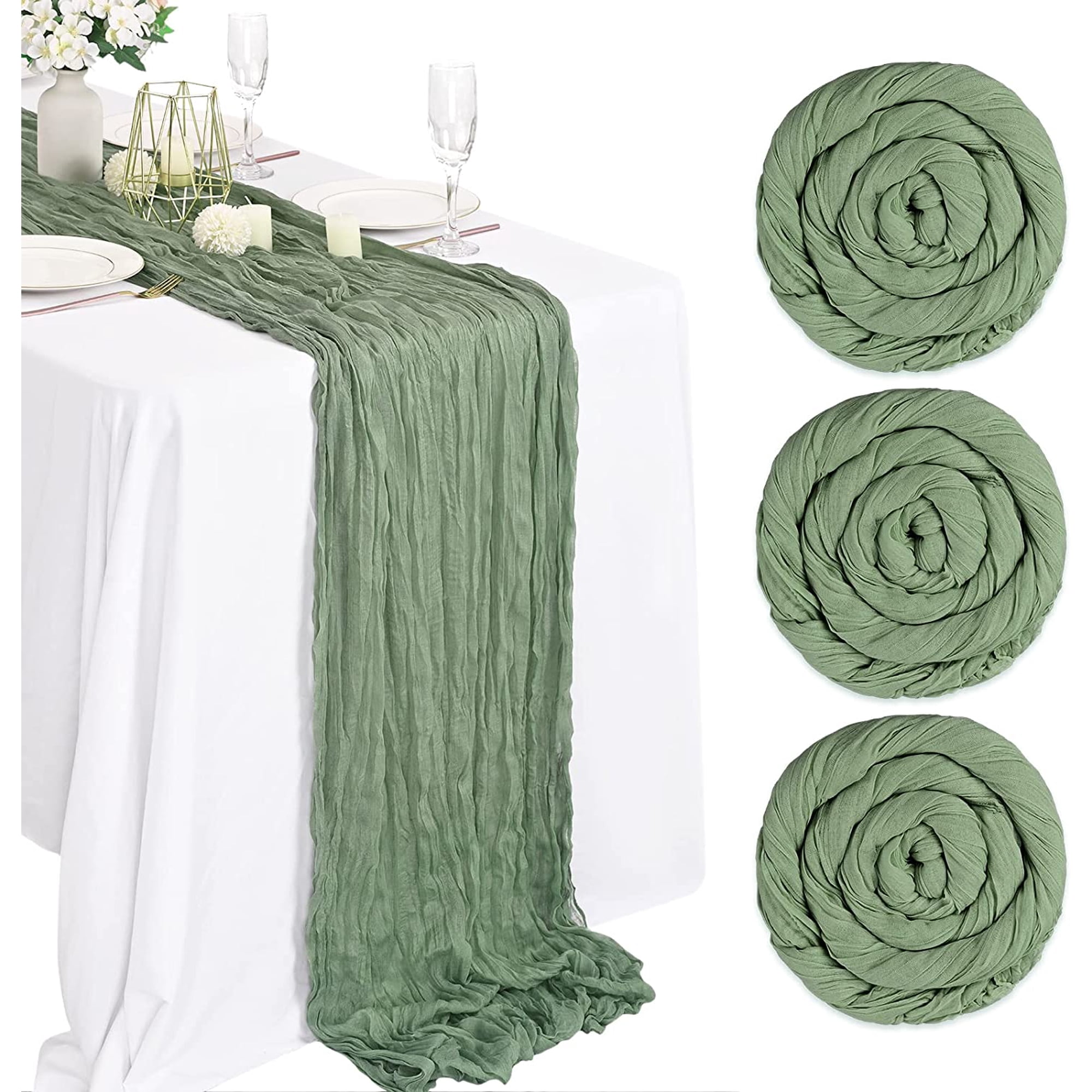 Click here for Unbranded 16 Packs Sage Green Cheesecloth Table Ru... prices