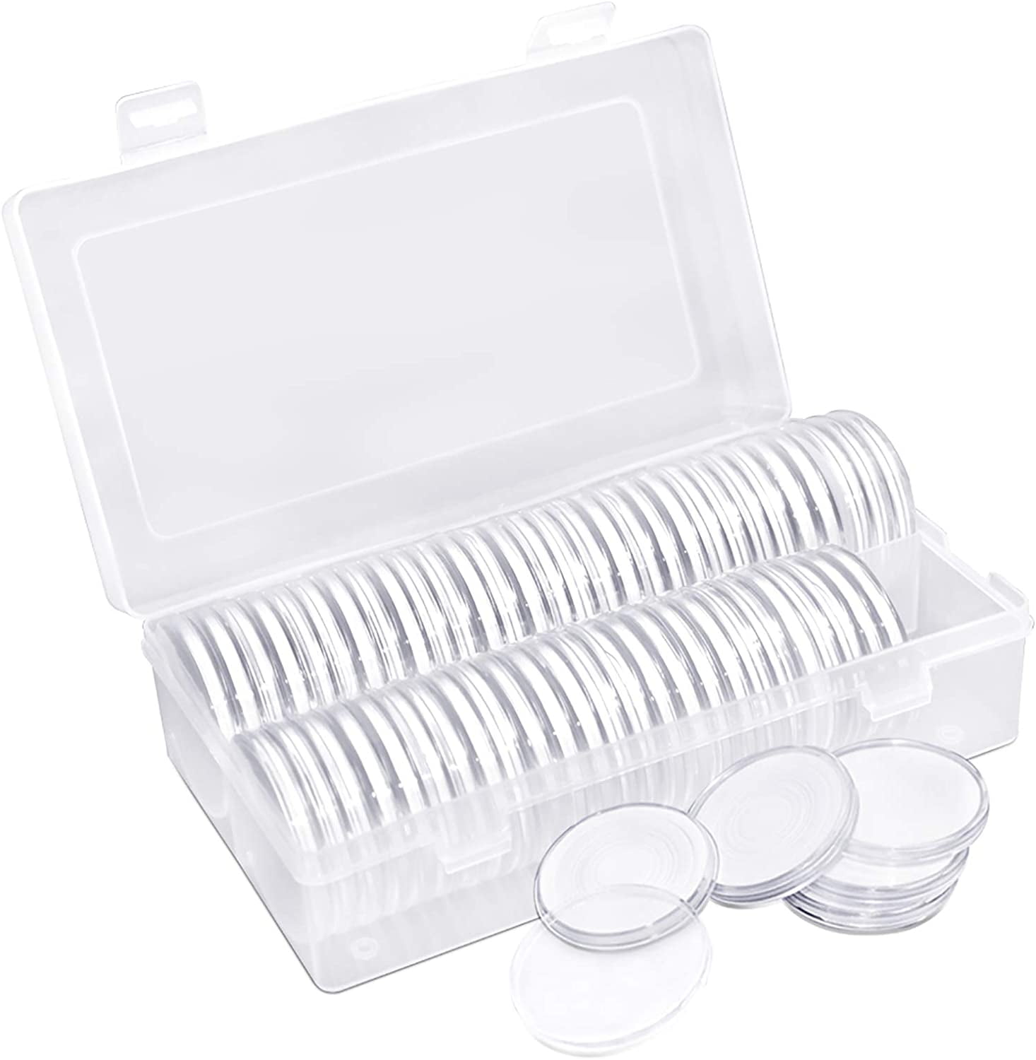 Set of 58, Coin Capsules (46mm) with Foam Gasket, SourceTon Coin Holder ...