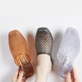 Aellinatey Women's Clear Jelly Block Heel Slip On Sandals Closed Toe ...