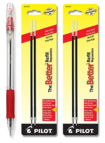 Pilot EasyTouch Ball Point Stick Pens, Fine Point, Red Ink 1 Pen & 4 ...