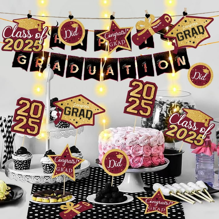 Maroon Graduation Centerpieces Graduation Decorations Maroon Gold