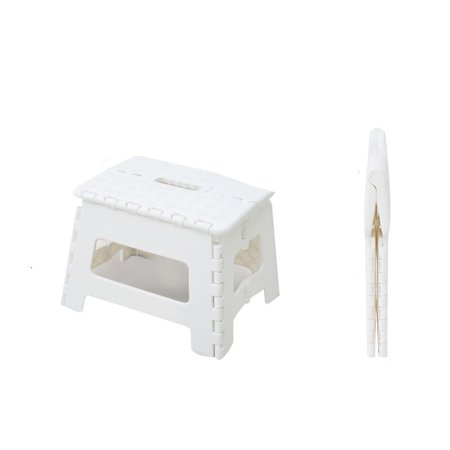 Folding Step Stool, Lightweight Plastic Folding Step Stool(white ...