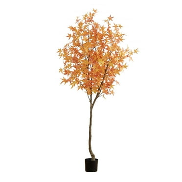 Nearly Natural 7ft. Autumn Maple Artificial Fall Tree, Yellow - Walmart.com