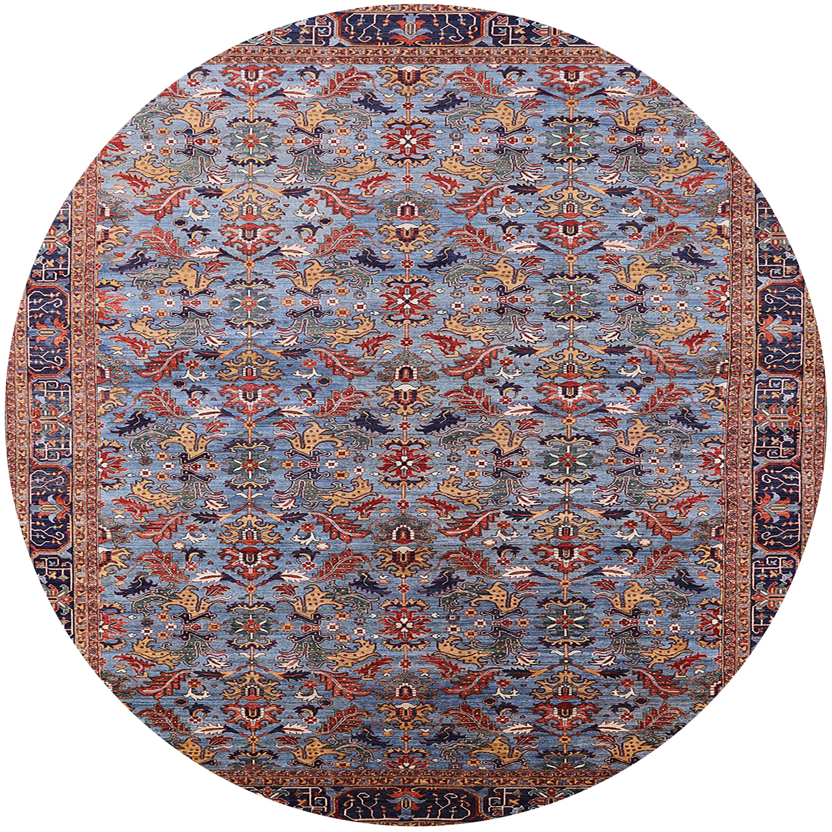 Ahgly Company Indoor Round Mid-Century Modern Dark Gray Oriental Area ...