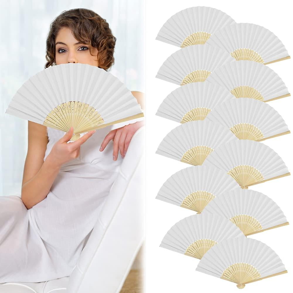 White silk hand fans store