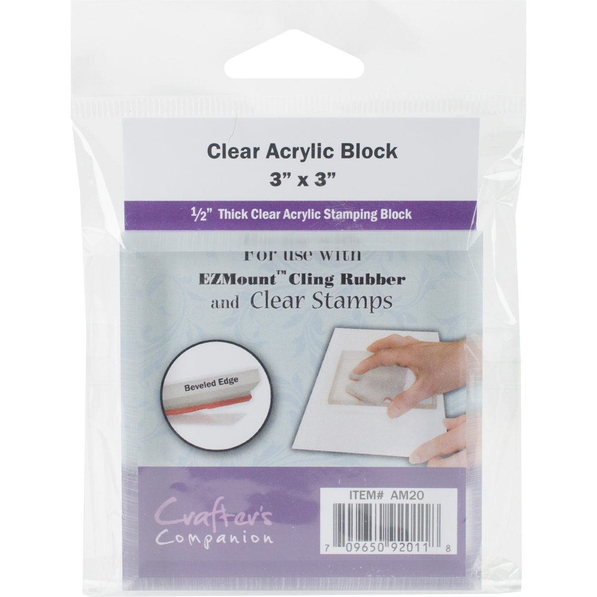 Clear Acrylic Block W/Beveled Top Edge-3"X3"X.5" - Walmart.com