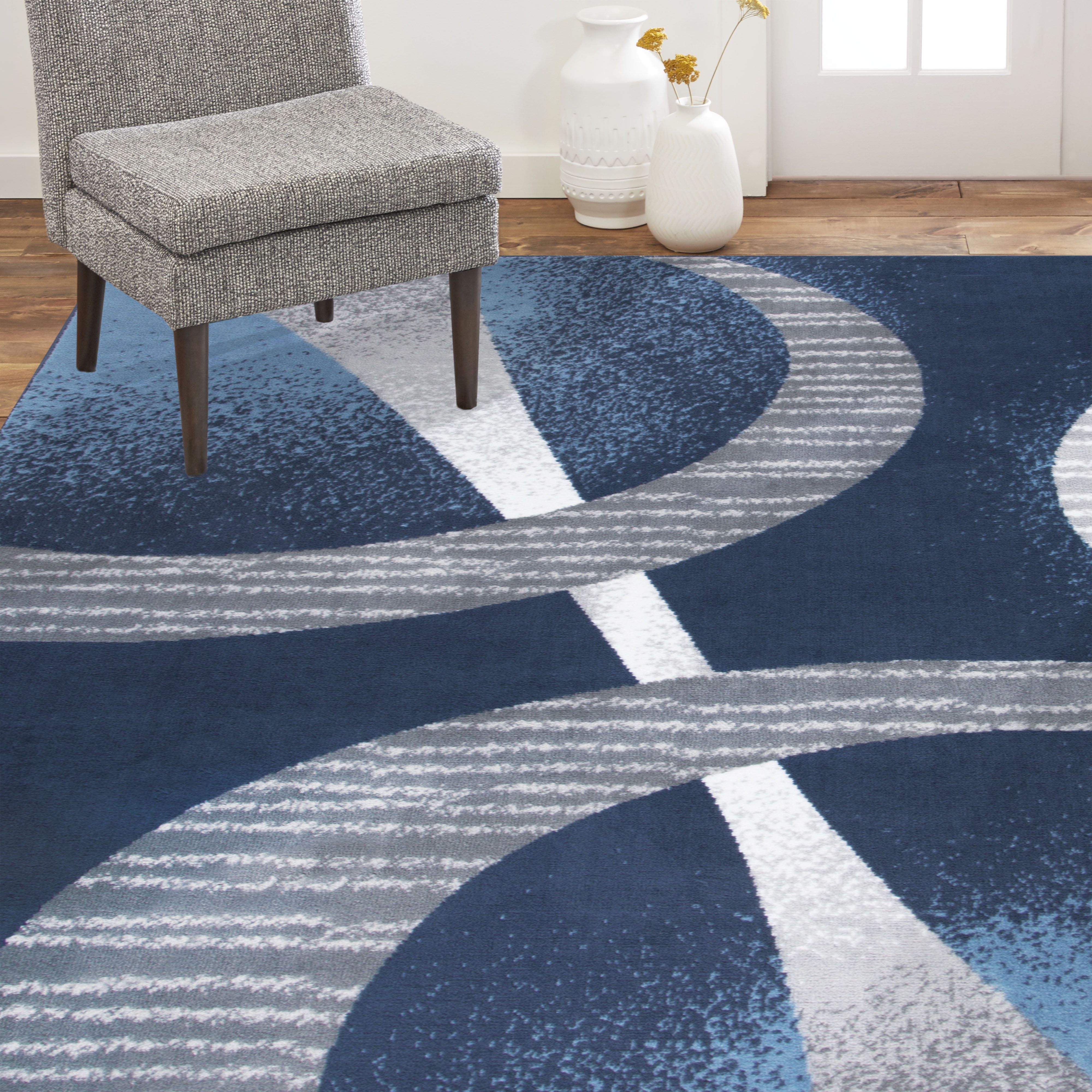 Home Dynamix Premium Indus Contemporary Geometric Area Rug, Blue/Grey ...