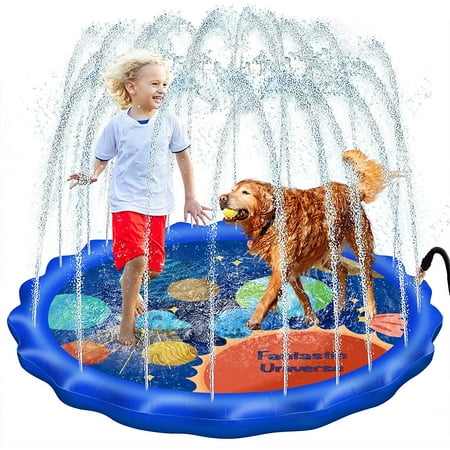 68" Sprinkle Pad & Splash Play Mat, Thickening PVC Inflatable Water ...