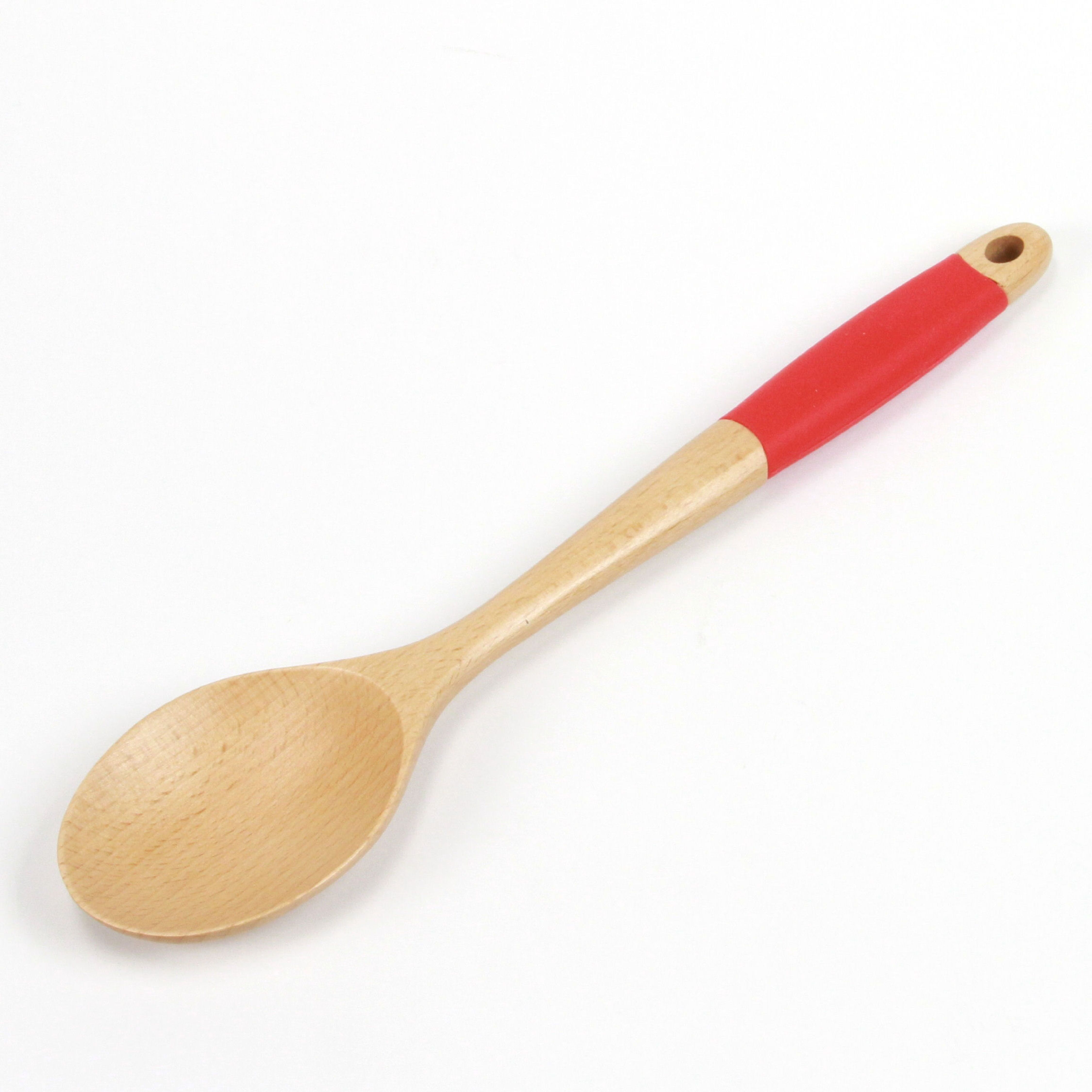 Chef Craft Wooden Spoon with Red Silicone Handle - Walmart.com ...
