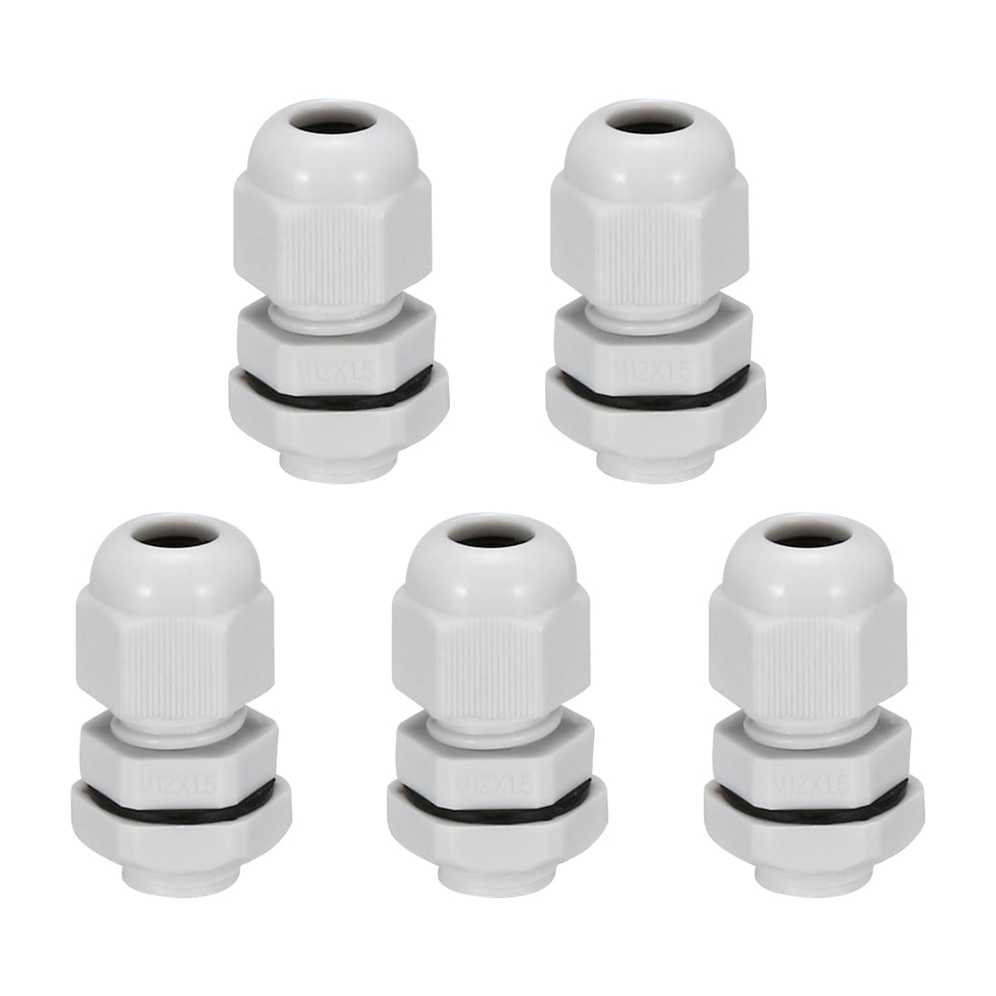 5Pcs M12 Cable Gland Waterproof Plastic Wire Glands Joints White for 2 ...