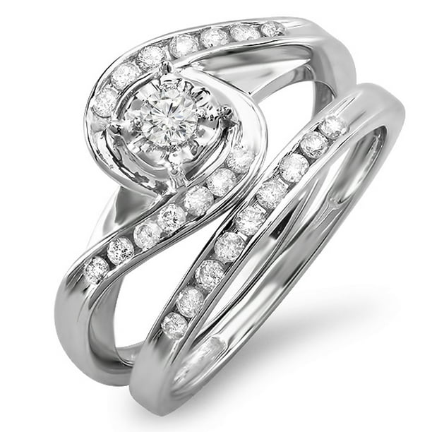 Dazzlingrock Collection - 0.55 Carat (ctw) 10k White Gold Round Diamond ...