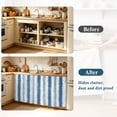 Abstract Blue Stripes Cabinet Curtains for Kitchen 10"W x 11"L, Rustic ...