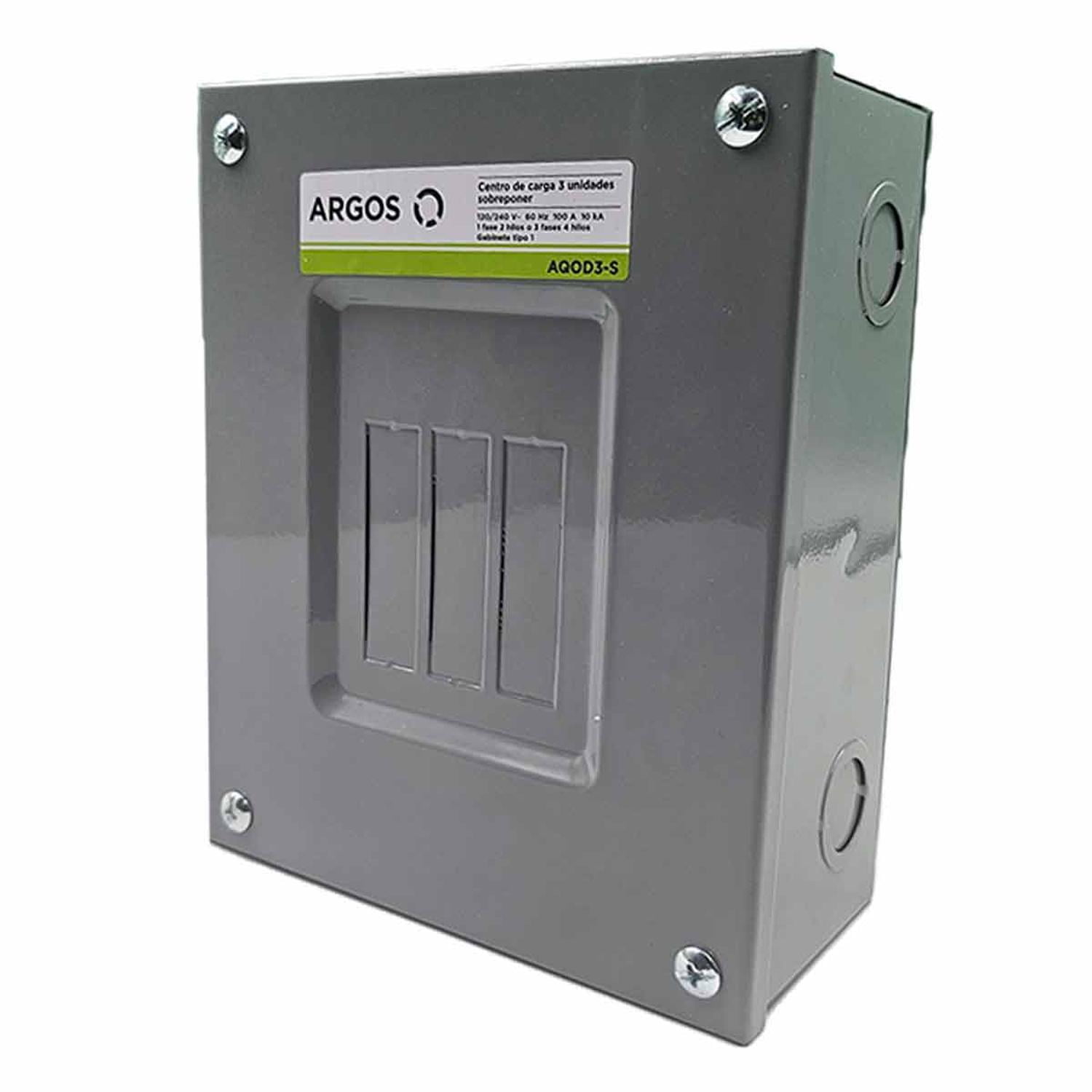 Centro de carga 3 polos sobreponer 100A 3f, 4h acero gris 100A | Walmart en línea