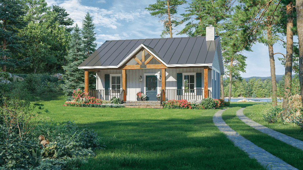 House Plan Gallery - HPG-872 - 872 sq ft - 1 Bedroom - 1.5 Bath Small ...