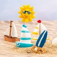 Pebbuoy 3/11Pcs/Set Miniature Seaside Theme Toy Kit Mini Resin ...