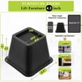 Black 9 Pack Furniture Risers 4.3 Inch Heavy Duty Square Leg Lifts For ...