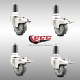 3.5 Inch 316SS Gray Poly Swivel 1-3/8 Inch Expanding Stem Caster Set ...