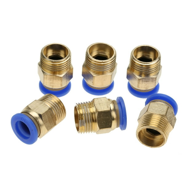 8mm Air Pipe Pneumatic Push In Fittings Male Thread Straight Quick ...